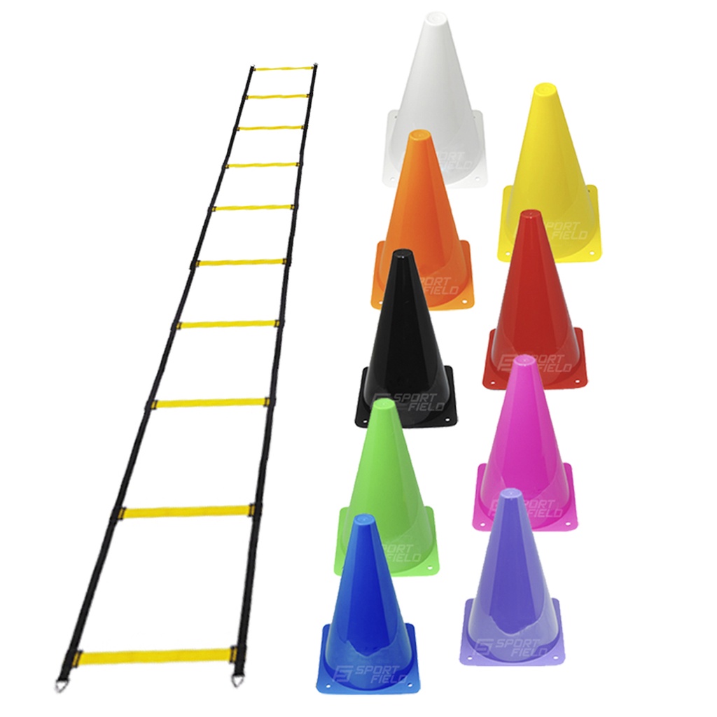 Escada De Agilidade + 10 Cones Circuito Treinamento Funcional 23cm | Shopee Brasil