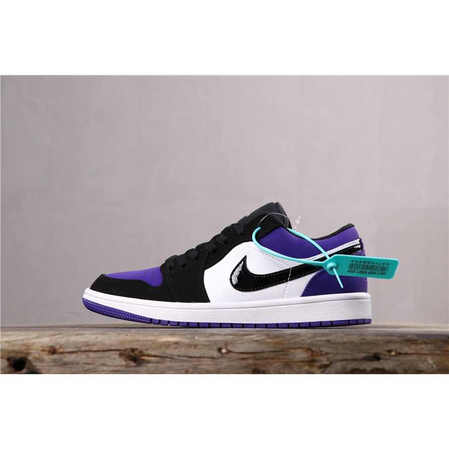 Tênis Nike Air Jordan Air Jordan 1 Low White / Black-Court Roxo Nike ...
