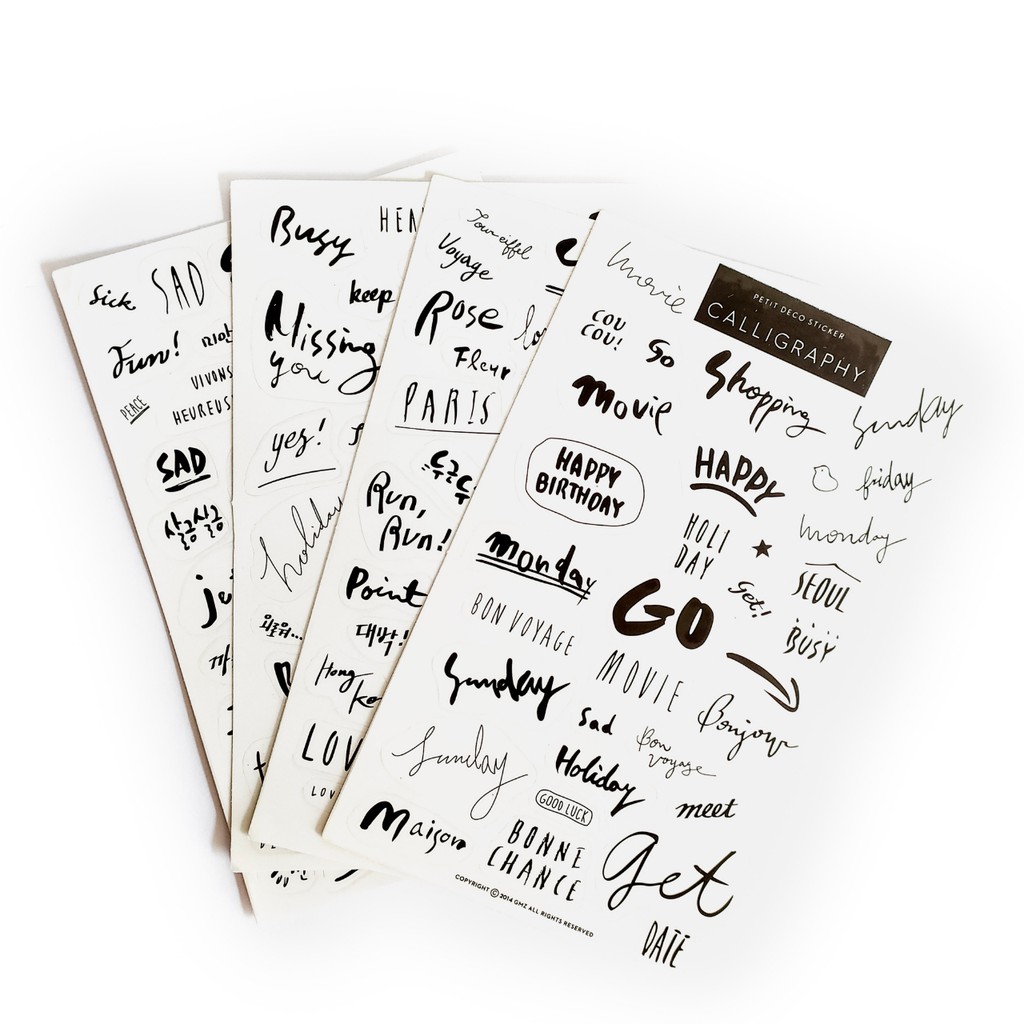 Kit de Adesivos Lettering Preto e Branco | Shopee Brasil