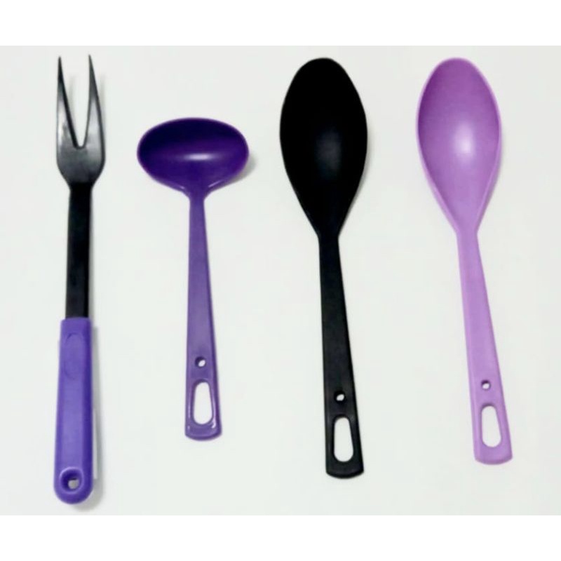 Kit Talher Utensílios de Cozinha de Nylon Colher Concha e Garfo ...