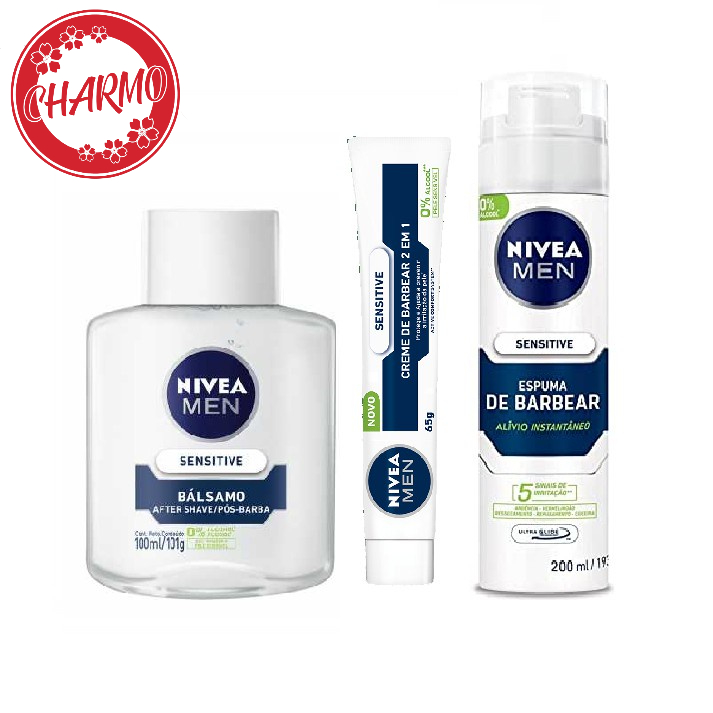 Kit para barbear Nivea Men Sensitive Loção Bálsamo pós-barba + Creme de ...