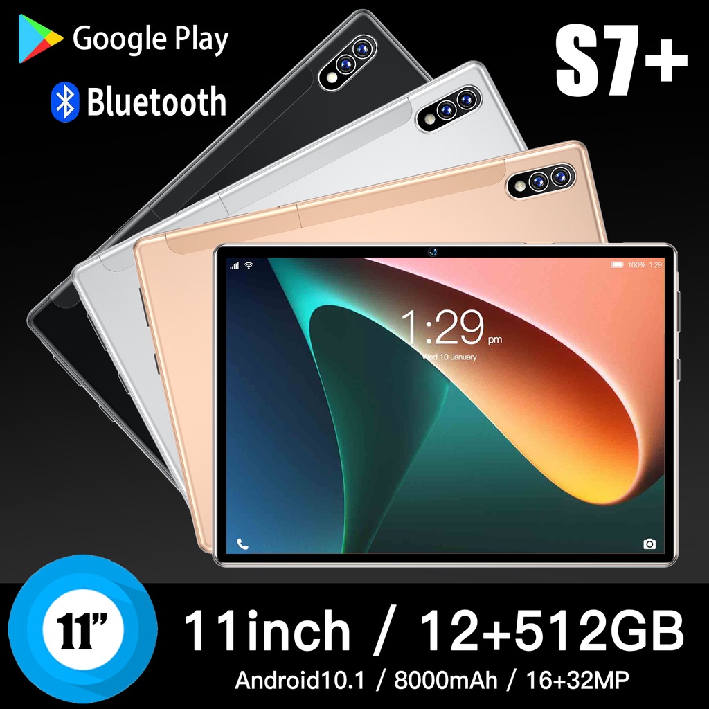 Tablet S7 + PC 10.1 Polegadas 4G/12GB/512GB Dual SIM Com Suporte E Bluetooth Wi-Fi Octa Core ...