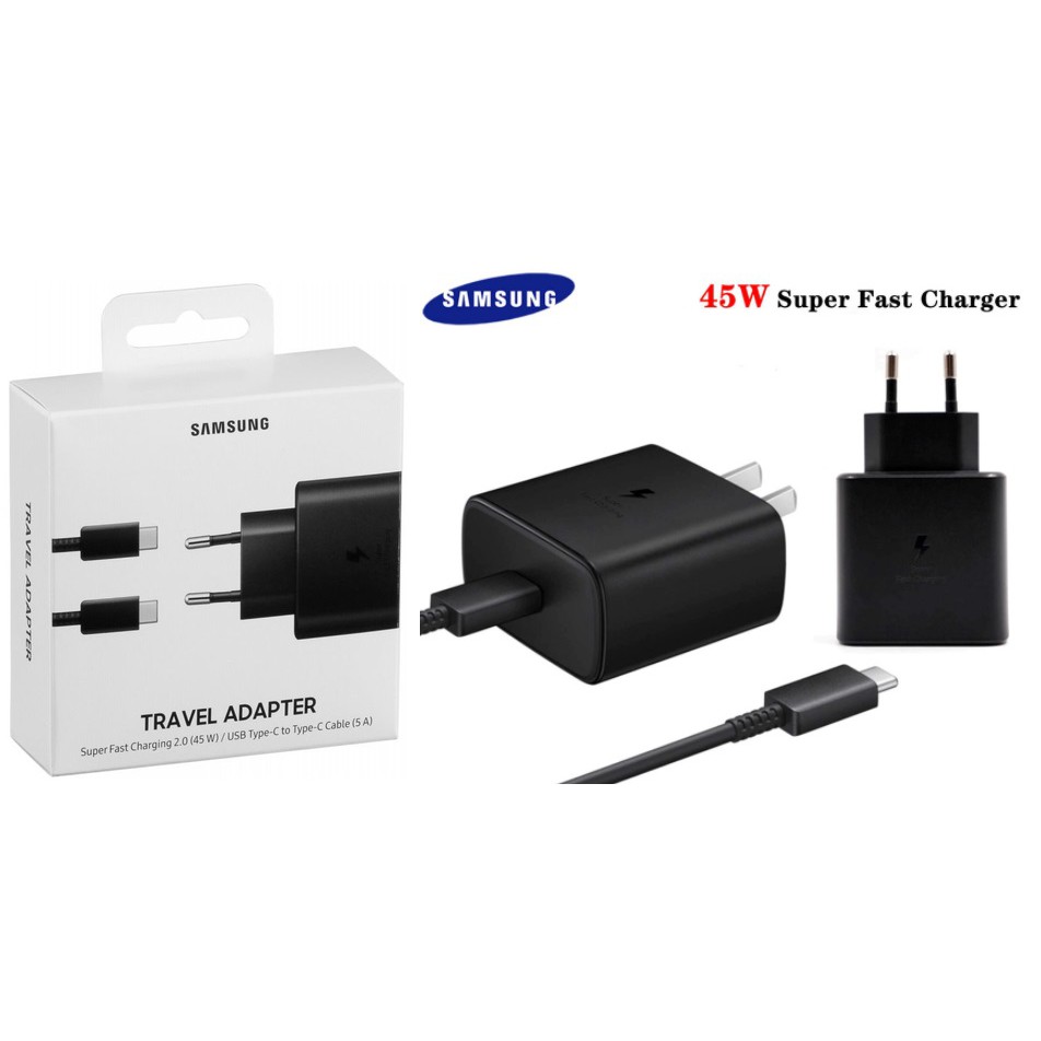Carregador Original Samsung - Super Fast Charging 45W + Cabo Duplo Tipo C - Turbo - Ultra Rápido ...
