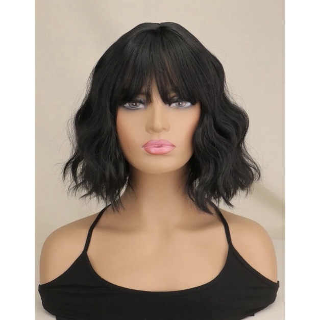 peruca moderna com franja preta | Shopee Brasil