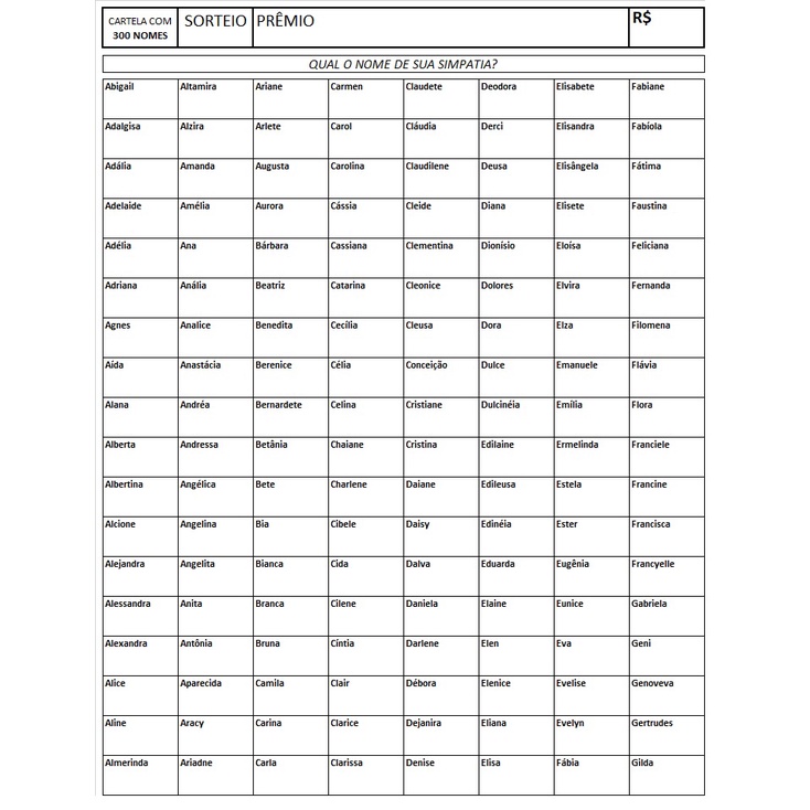 Cartela De Rifa Com 100 Nomes Cartelasrifa Rifa Magazine Luiza - Riset
