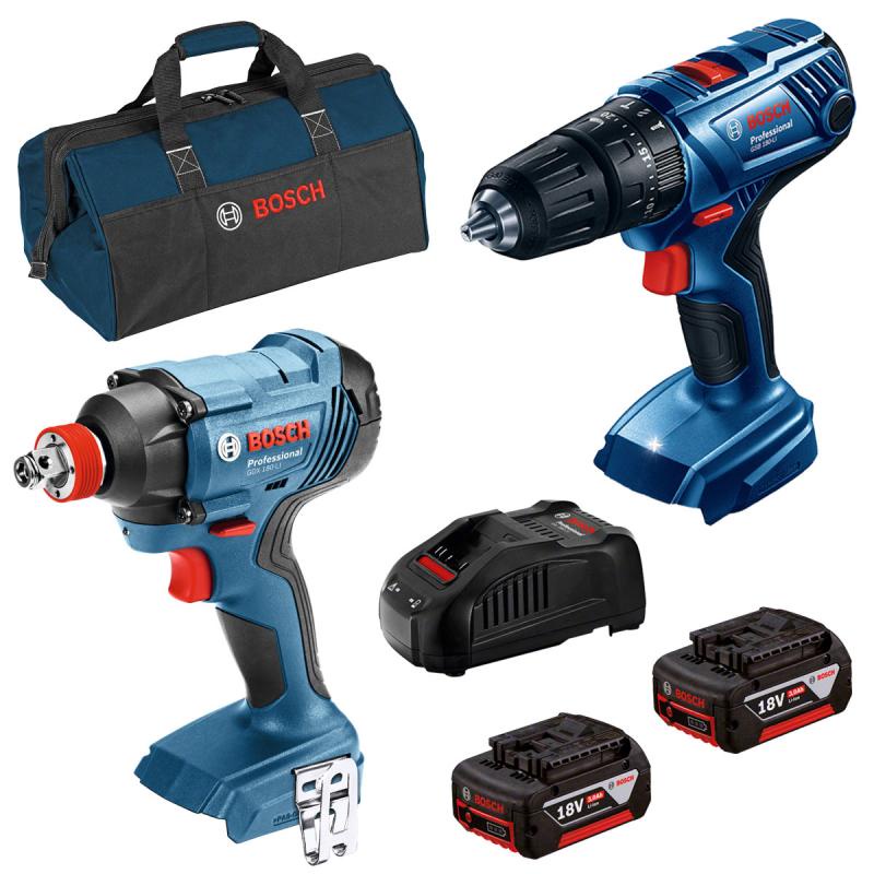 Furadeira e Parafusadeira 18V GSB 180-LI + Chave de Impacto 18V GDX 180 ... Furadeira e Parafusadeira 18V GSB 180-LI + Chave de Impacto 18V GDX 180 ...
