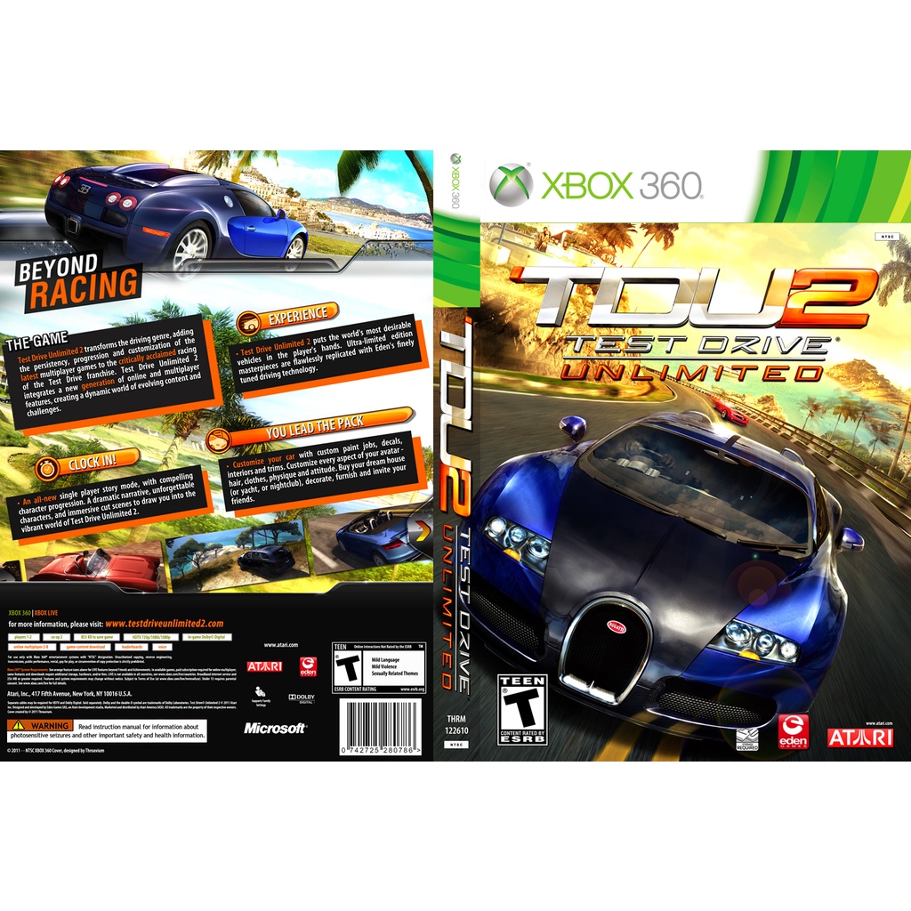 Test Drive Unlimited 2 P/ XBOX360 (LTU/LT/JTAG/RGH) | Shopee Brasil
