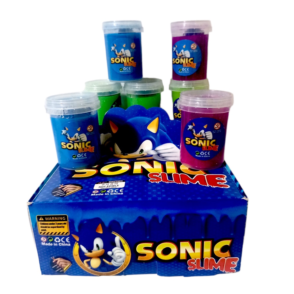 Slime personagens Sonic Glitter + Bonecos Surpresa | Shopee Brasil
