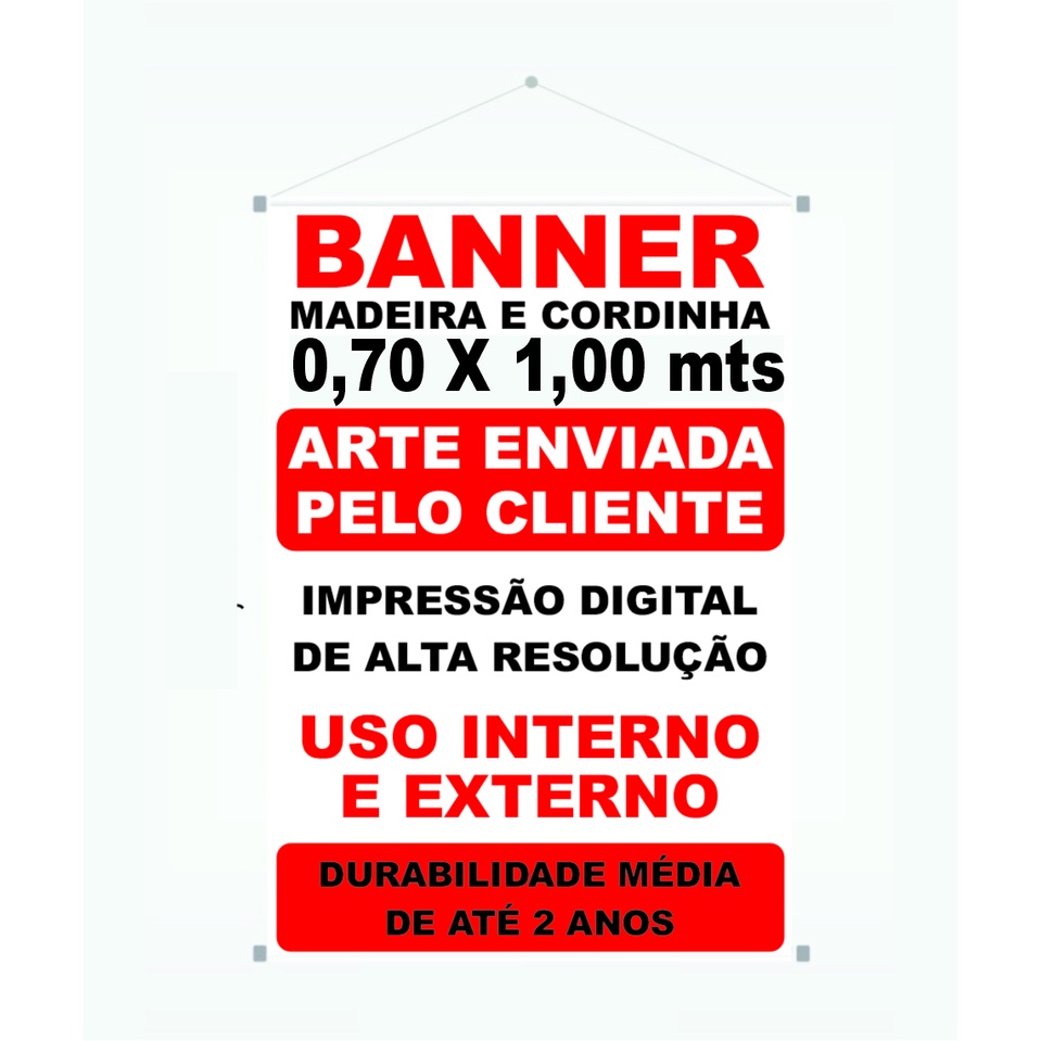 Banner Personalizado 0,70 x 1,00 mts Completo Com Acabamento | Shopee ...
