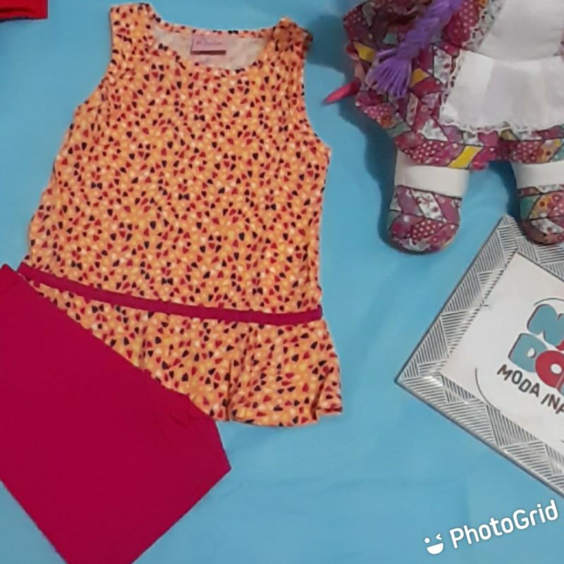Conjunto Duduka Infantil Menina Coração. Tamanho 2 anos. | Shopee Brasil