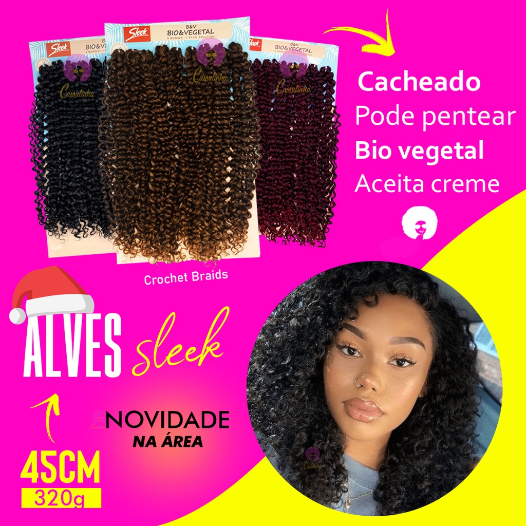 Cabelo Bio vegetal ALVES - Crochet Braids - 45cm - 320g | Shopee Brasil