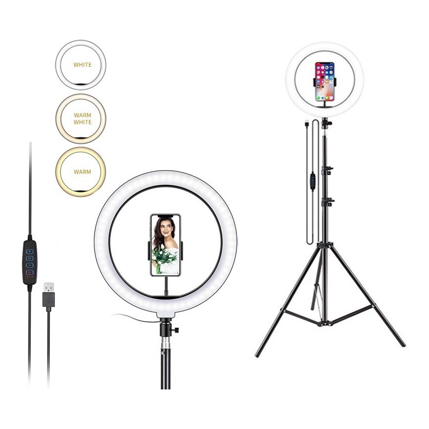 Ring Light 12 Polegadas 30cm Com Suporte Celular 2,10m Tripe | Shopee ...