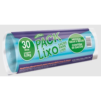 Saco de lixo Azul 30 Litros / 6 Kg Extrusa Pack Lixo - Pacote com 50 ...
