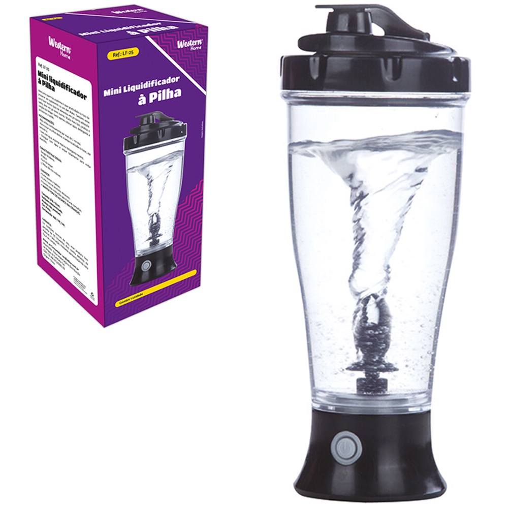 Mini Liquidificador Portatil 300Ml A Pilha 21X8Cm De Ø | Shopee Brasil