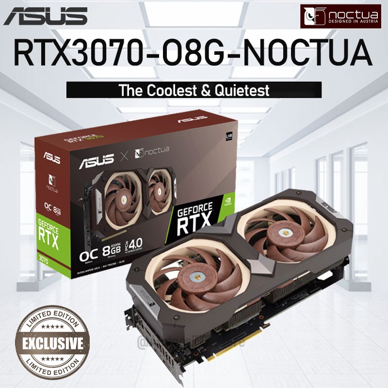 Placa Gráfica Asus RTX3070-O8G-NOCTUA rtx 3070 Com lhr nvidia 14000mhz ...