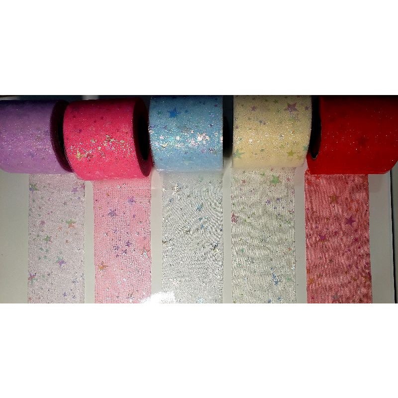 Tule com estrelas brilhante 6cm - metro | Shopee Brasil
