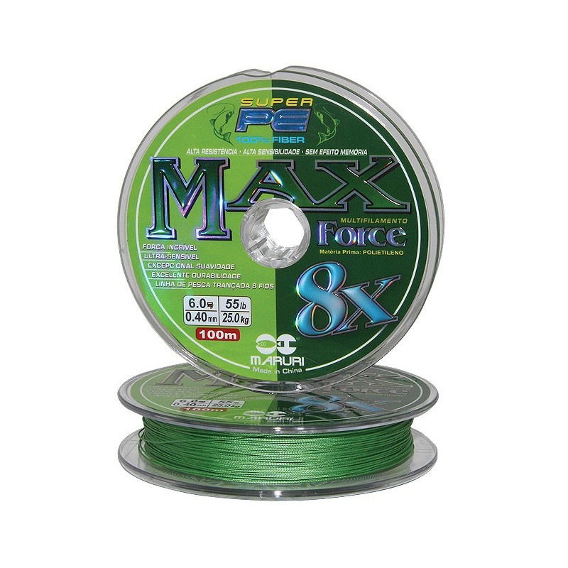 Maruri Linha de Pesca Multifilamento Max Force 8x 100 metros Verde | Shopee Brasil
