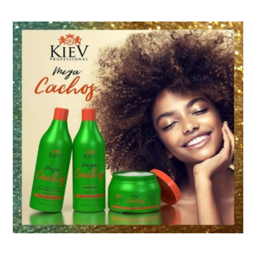 Kit Cachos Abacate Kiev 500ml SHAMPOO - MÁSCARA E ATIVADOR DE CACHOS ...