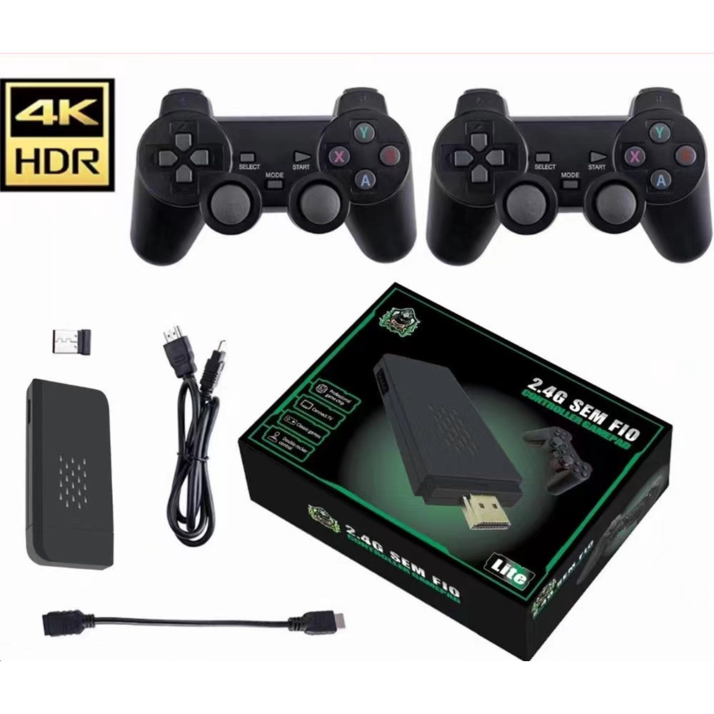 10000 4K HDMI Game Stick Console sem fio Dual / Single / Quad Classic ...