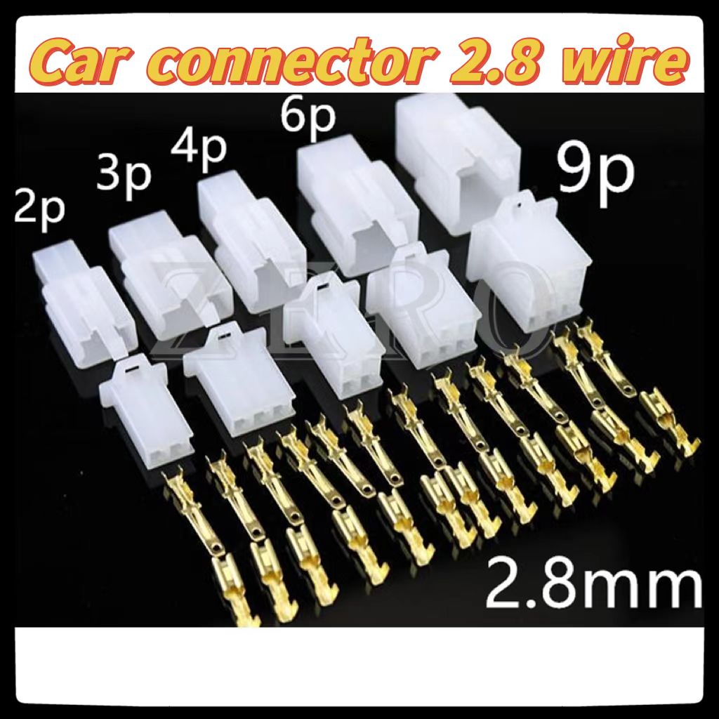 2,8mm 2P/3P/4P/6p/9p Automóvel 2.8 Conector De Fio Terminal De Cabo Macho E Fêmea Buzina De ...