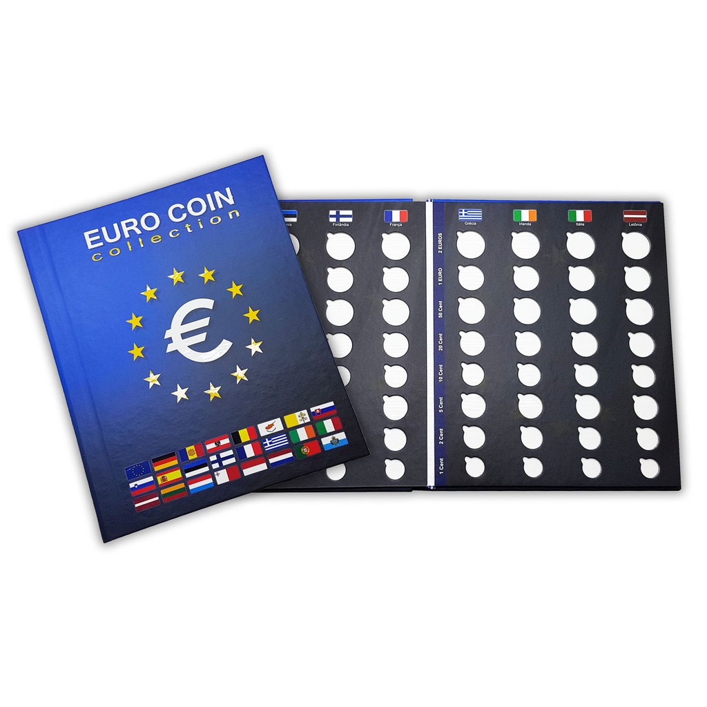 Álbum Moedas Euro - Euro Coin Collection - Vazio | Shopee Brasil