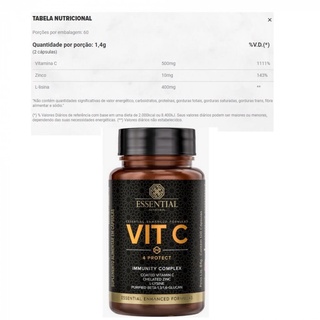 Vit C 4 Protect (120 Capsulas) - Essential Nutrition | Shopee Brasil