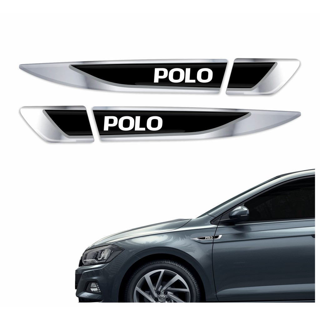 Par Adesivos Aplique Lateral Volkswagen Polo Resinados Decalque Carro ...
