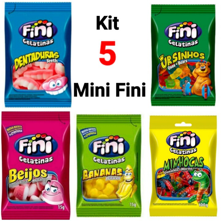 Kit 5 Mini Fini Variados 15g | Shopee Brasil