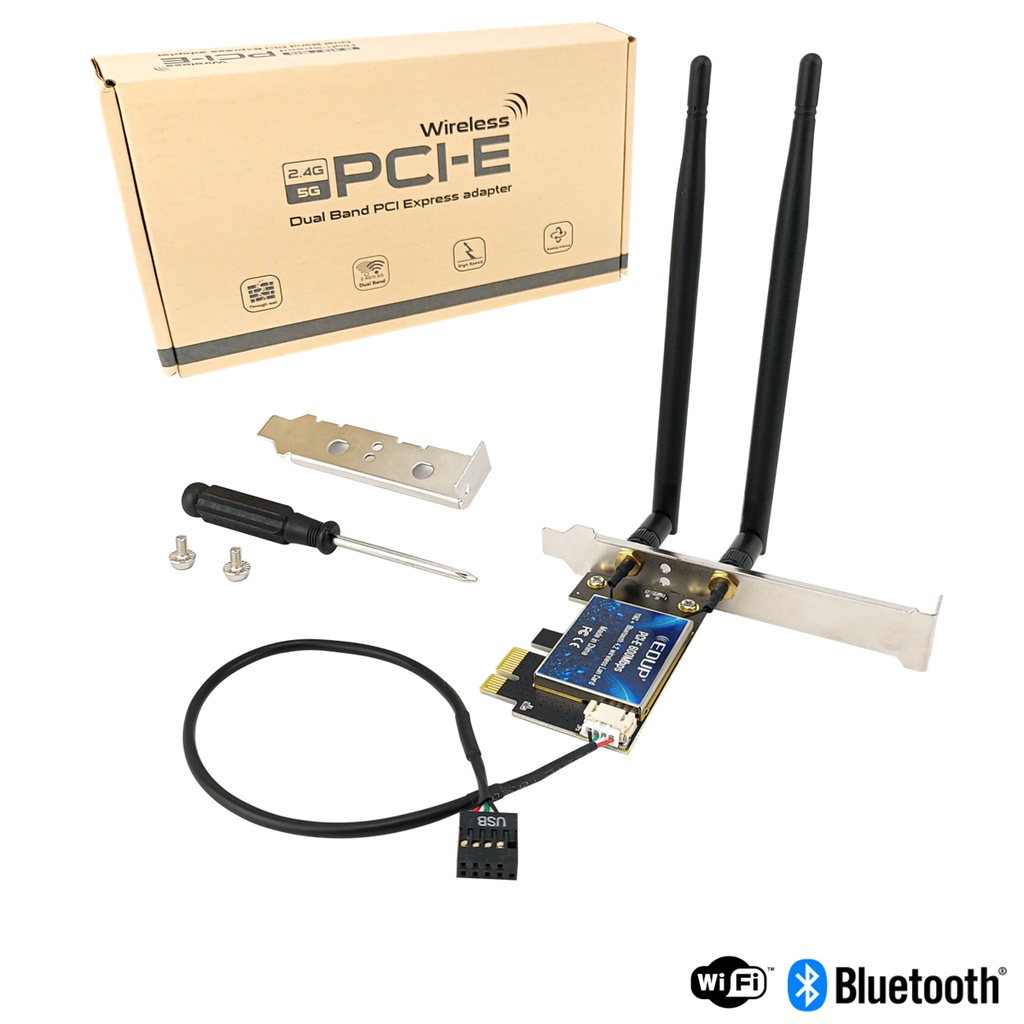 Placa de Rede Wifi 5GHz e 2.4GHz PCI Express Dual Band Wireless 5G ...