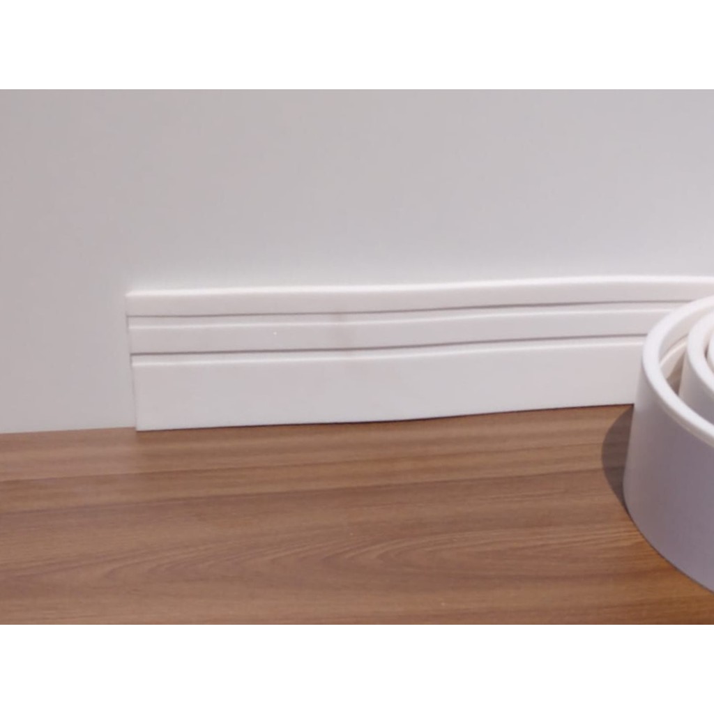 Rodapé Roda Meio Autocolante Flexível Eva 3,5cm x 8mm Boiserie painel ...