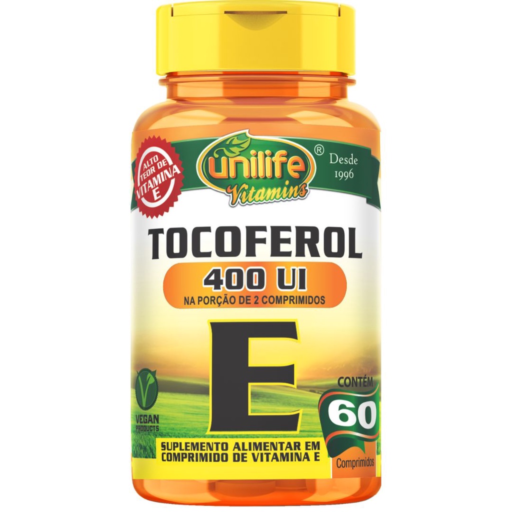 Vitamina E Tocoferol 60 Comprimidos 1000mg 400 UI Unilife | Shopee Brasil