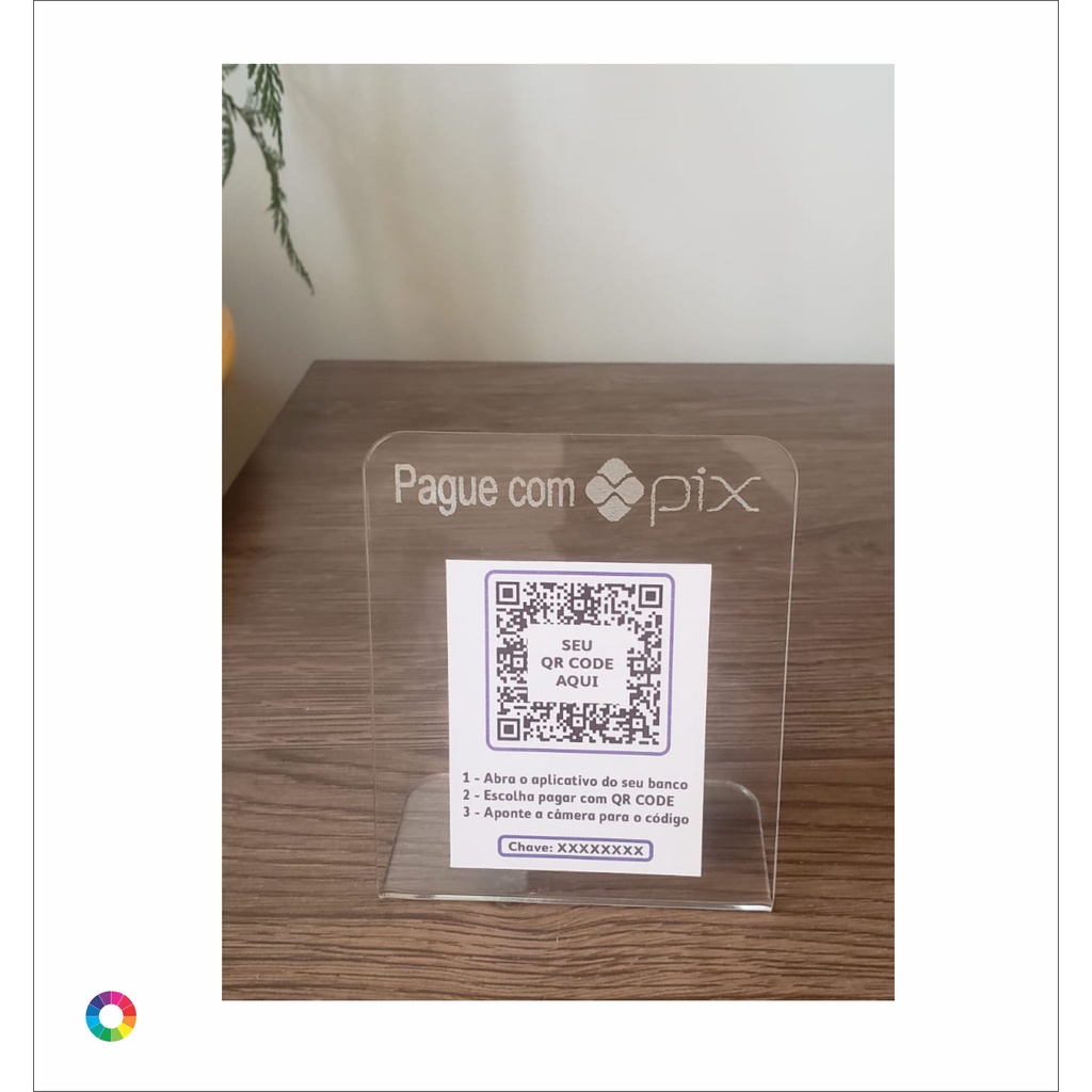 Placa Pague com PIX gravada em Acrílico - QR CODE Personalizado ... Placa Pague com PIX gravada em Acrílico - QR CODE Personalizado ...