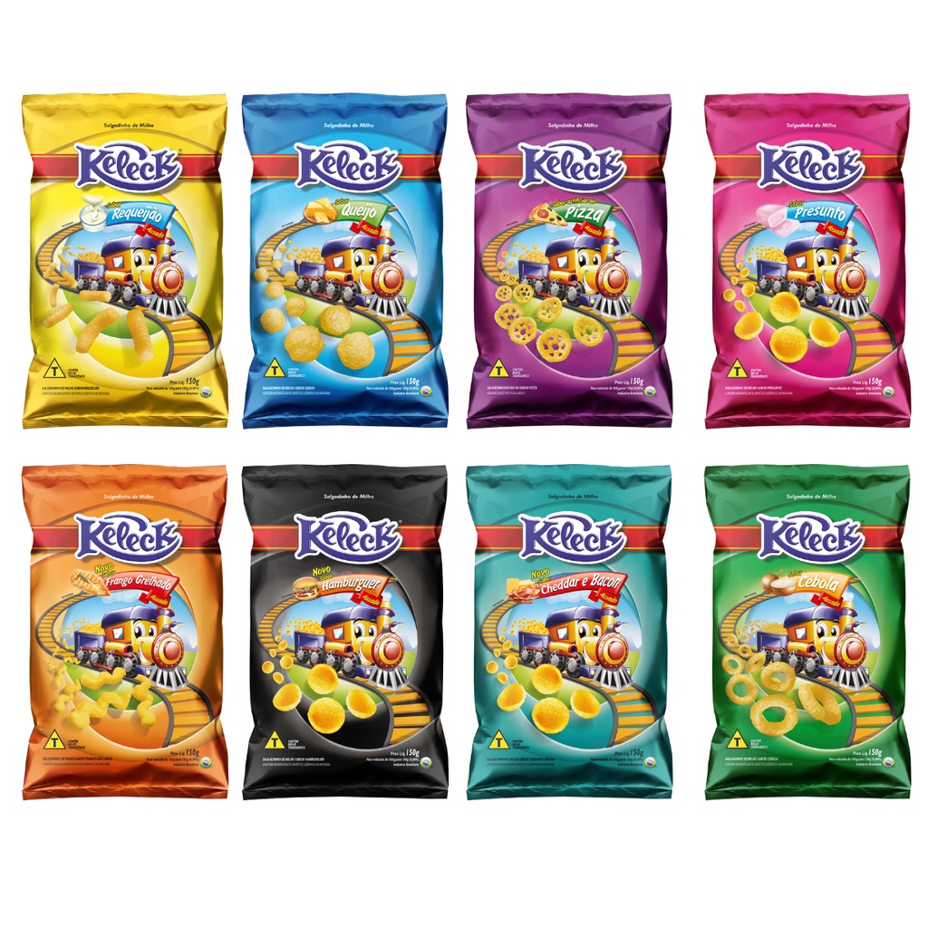 Salgadinho assado de milho varios sabores keleck gigante 150g | Shopee ...