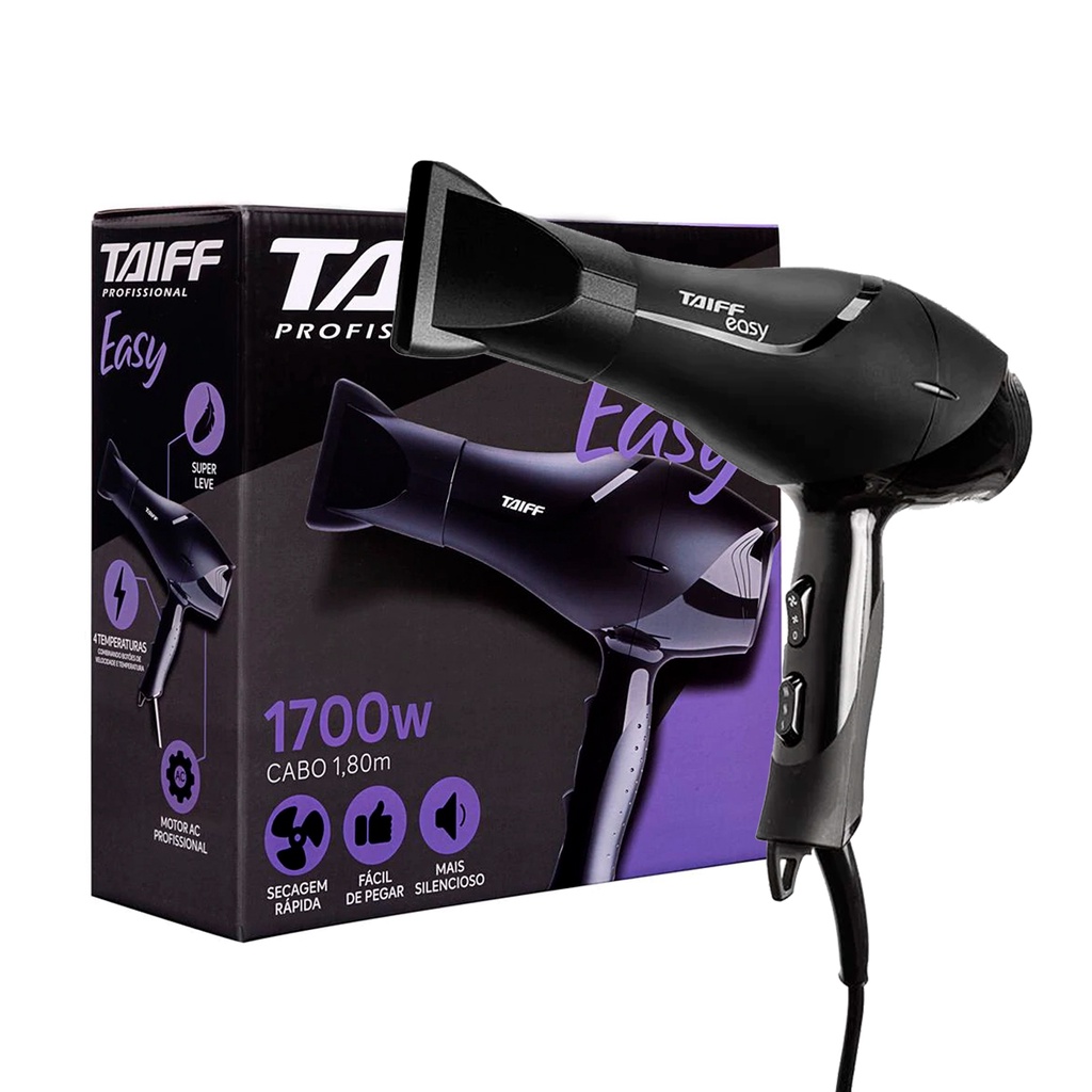 Secador de Cabelo Taiff Easy 2 Velocidades 2 Temperaturas 1700W 127V ...