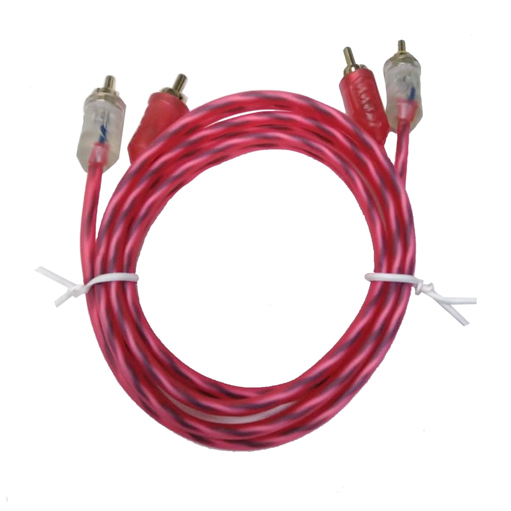 Cabo Rca 1 Metro Injetado Flexível Listrado Vermelho E-Tech 1m Som ...