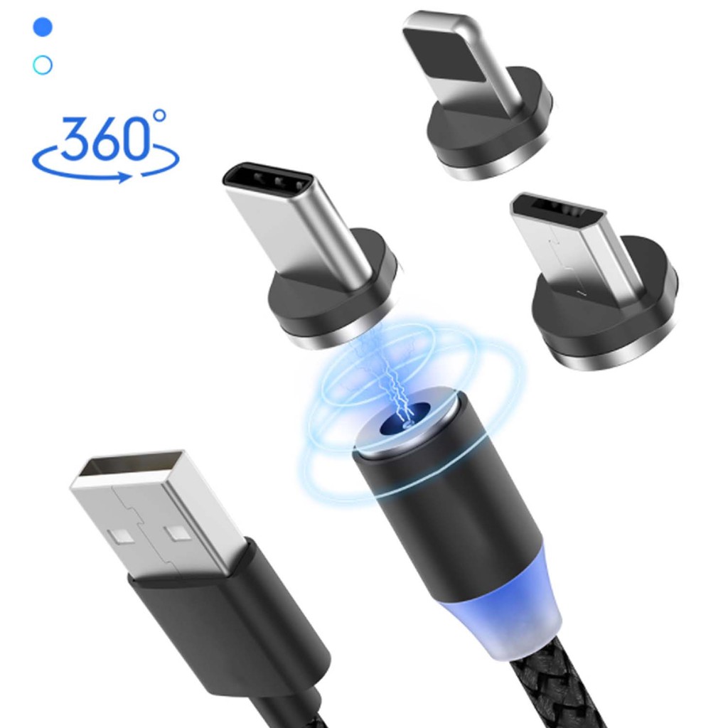 Cabo Carregador Magnético 3 Em 1 Micro Usb V8 Type C iPhone | Shopee Brasil