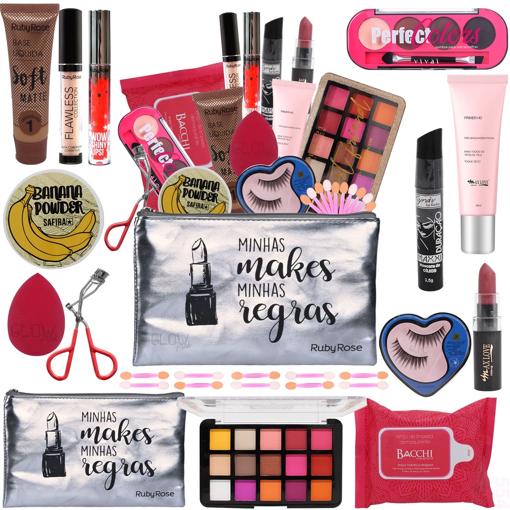 Kit Maquiagem Completa Ruby Rose + Necessaire | Shopee Brasil