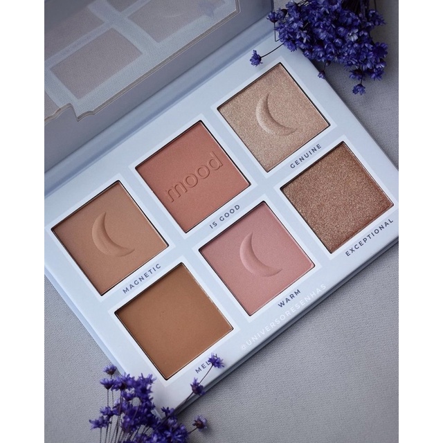 PALETA BLUSH, ILUMINADOR E CONTORNO FEELS MOOD RUBY ROSE HB7524 | Shopee Brasil