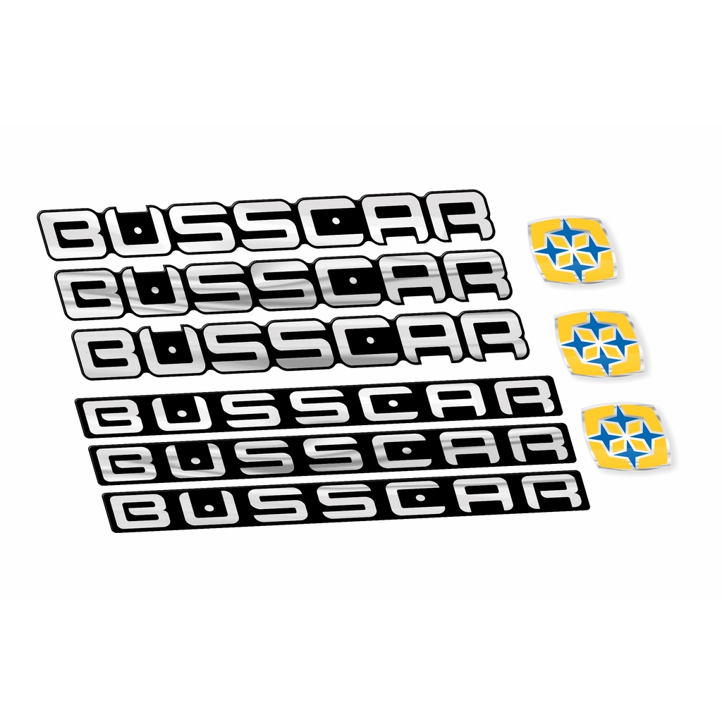 KIT ADESIVOS LATERAIS E TRASEIRA BUSSCAR RESINADO E CROMADO PARA ONIBUS ...