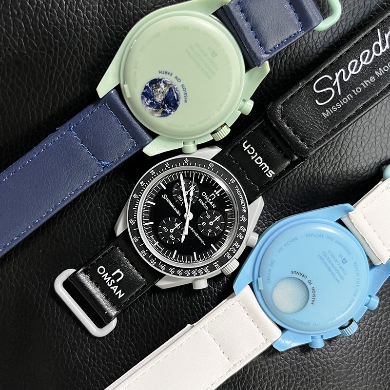 OMSAN Moonswatch Unsex Watch Planet Back Case VELCRO Relógio À Prova D ...