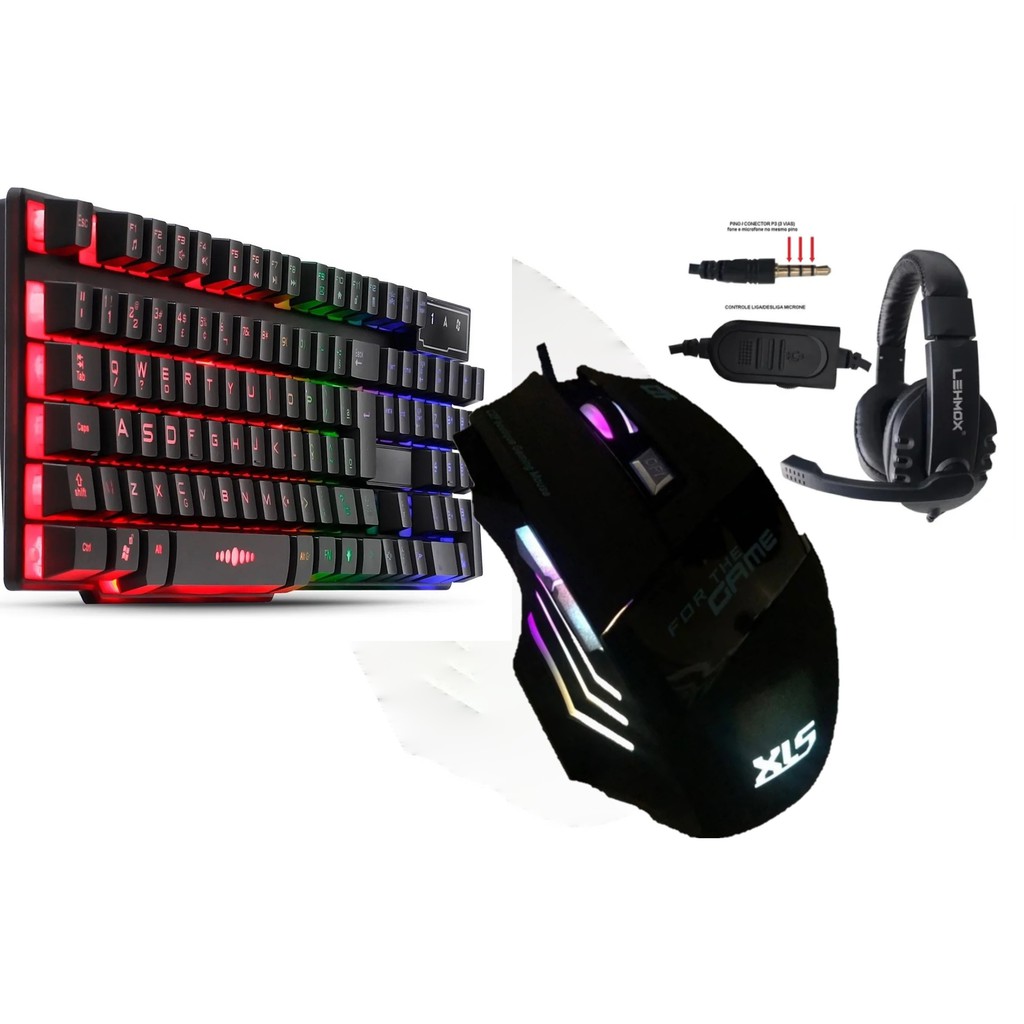 Kit Gamer Teclado Banson Tech - Mouse CZF - Headphone Lehmox | Shopee ...