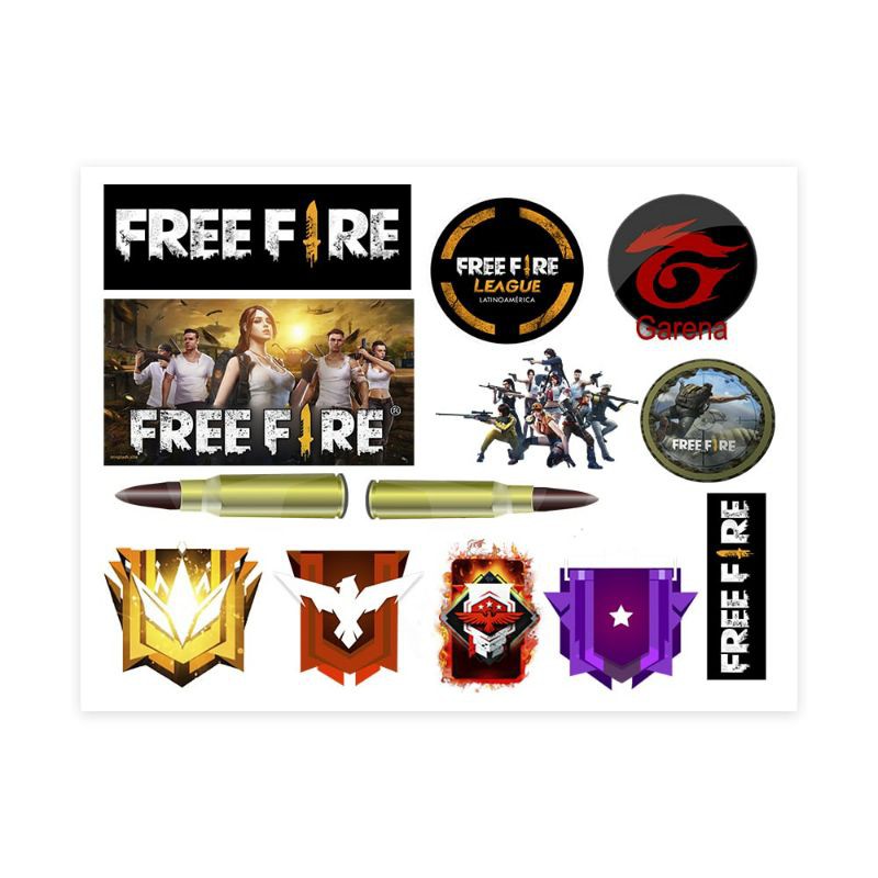 Cartela de Adesivos do Free Fire | Shopee Brasil