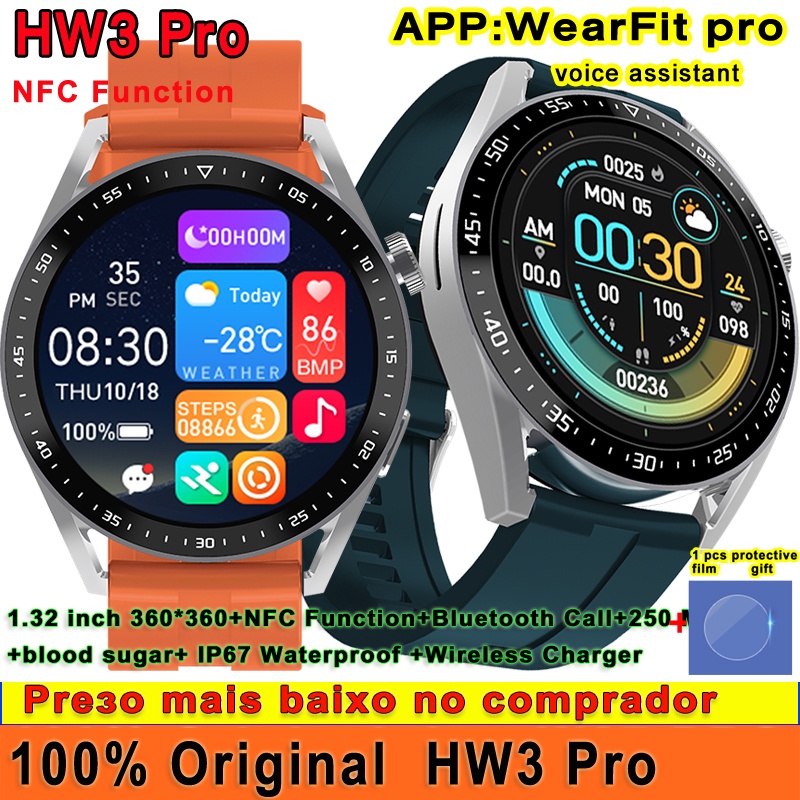Smartwatch Relógio Smart Bluetooth Original HW3 Pro Com Assistente De ...