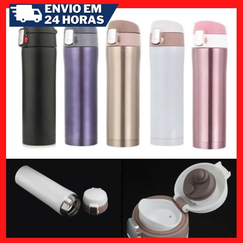 Garrafa Térmica Inox 500ml Colorida garafa para Café garafa pata Água ...