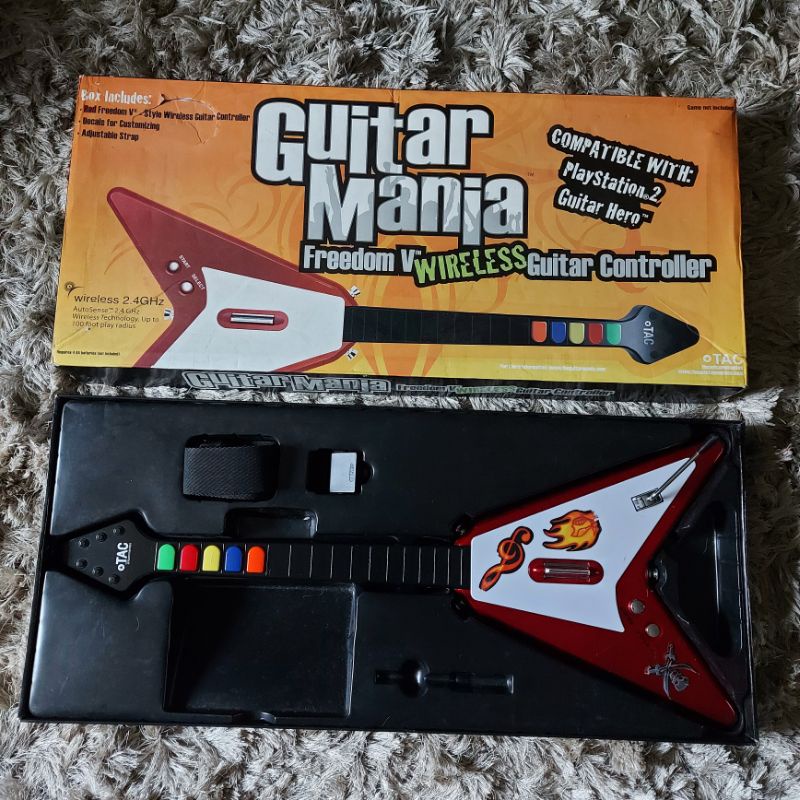 Guitarra Wireless Guitar Hero PS2 - C/Receptor e Caixa (Guitar Mania ...