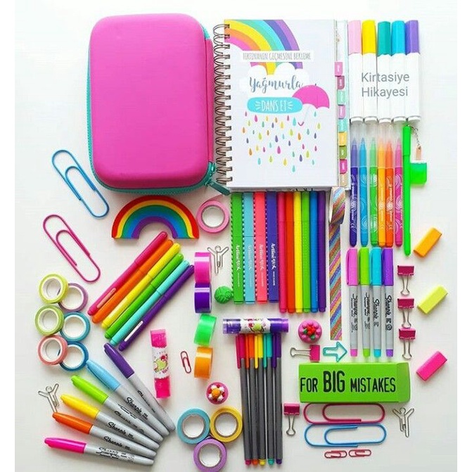 Kit De Papelaria Kawaii Com 15 Itens Material Escolar
