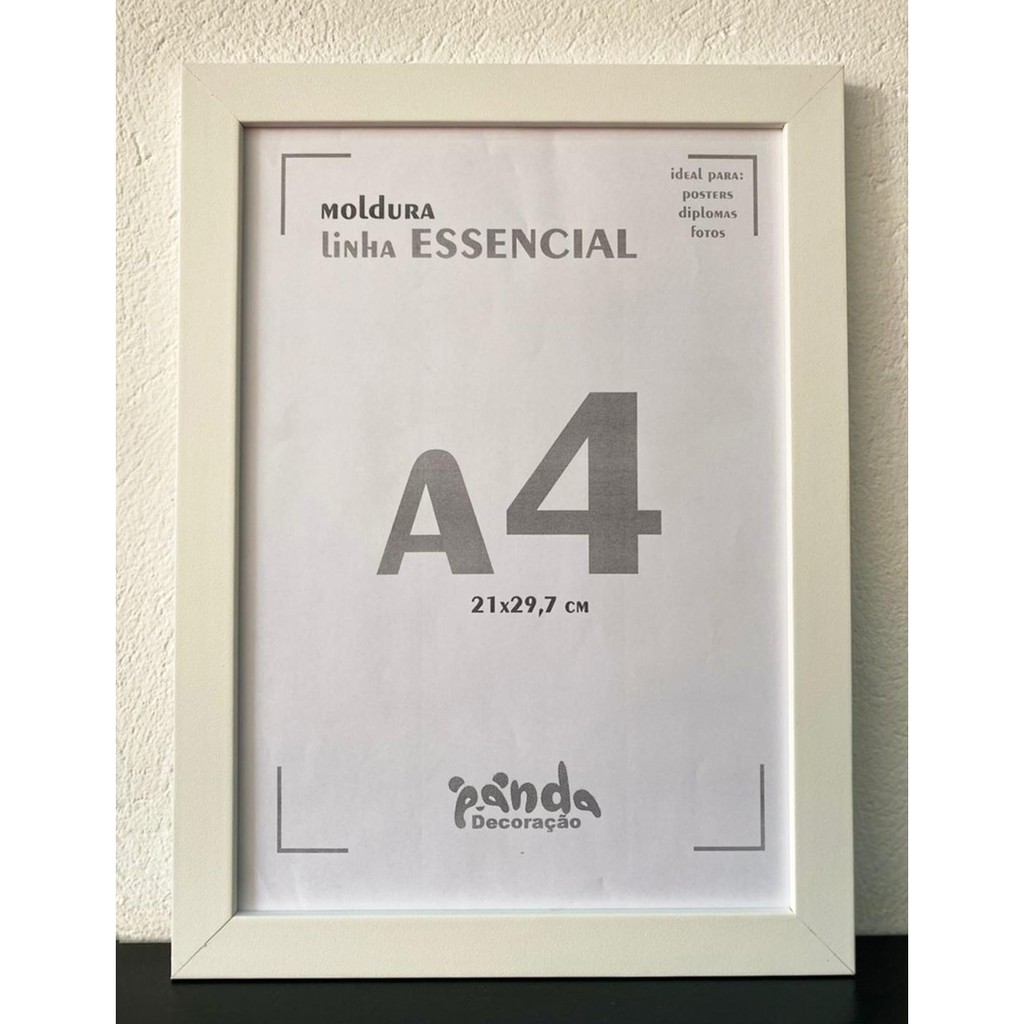 Kit 3 Molduras Brancas A4 Completas 21x29,7cm Com Acetato Quadro Para Fotos Posters E Imagens ...