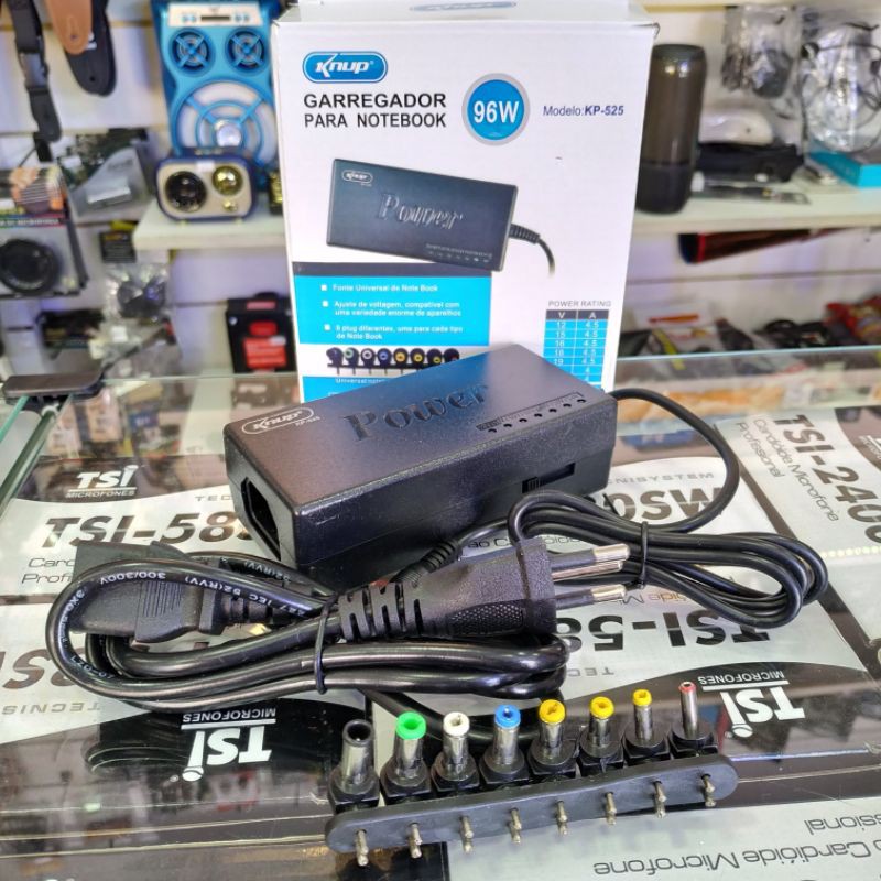 Fonte Carregador Universal para Notebook 96w 12 - 24v - KP-525 | Shopee ...