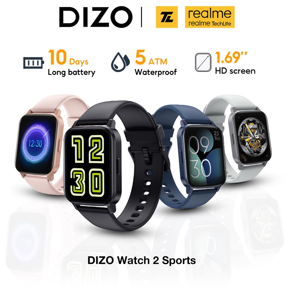 realme DIZO Watch 2 Sports Pulseira Esportiva SmartWatch Transparente ...