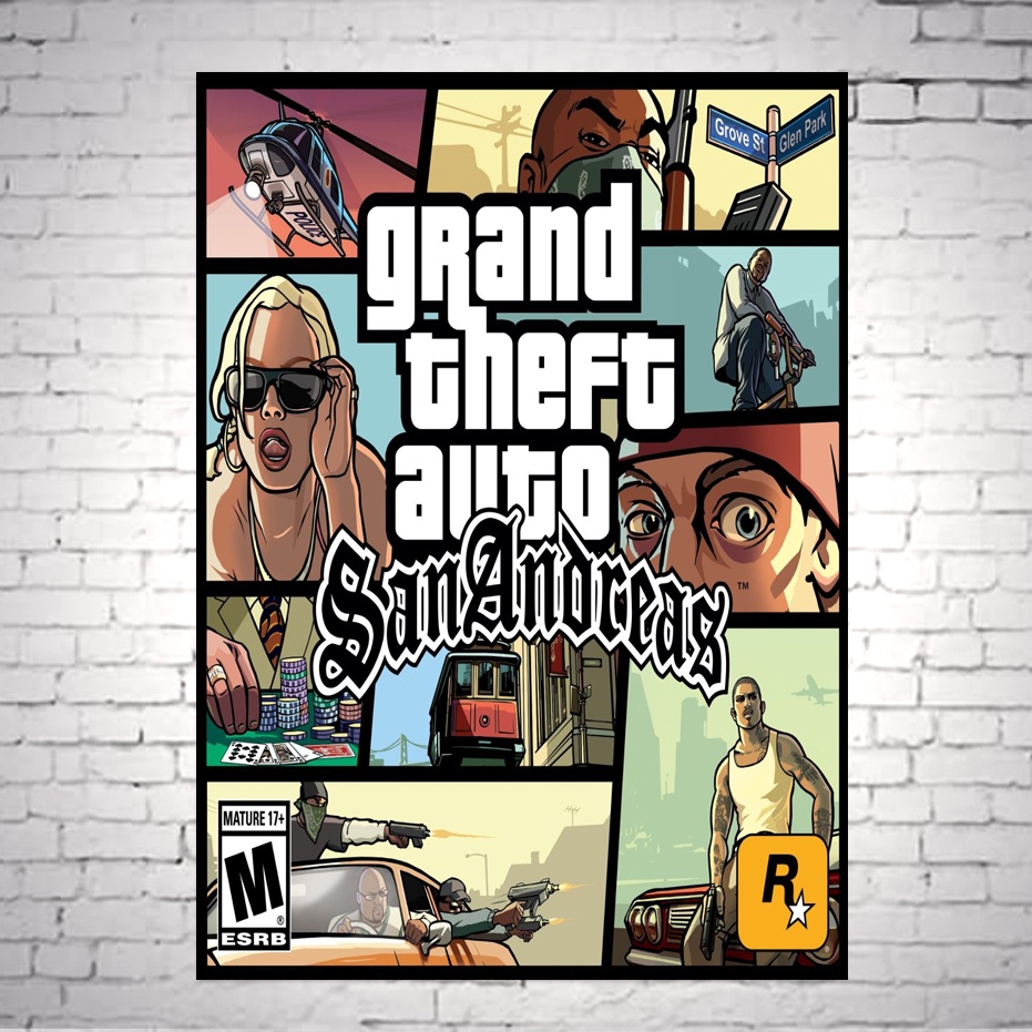Kit 3 posteres cartazes grand theft auto GTA Frente e verso A3 42x30cm ...